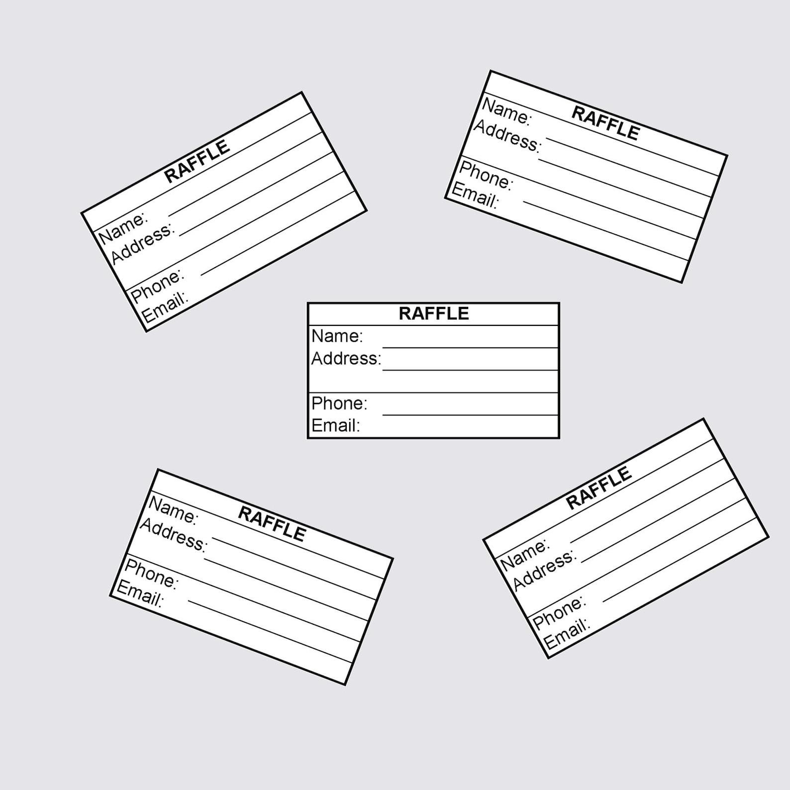 Raffle Tickets Form | Printable Enter to Win Tickets | Drawing Slips ...