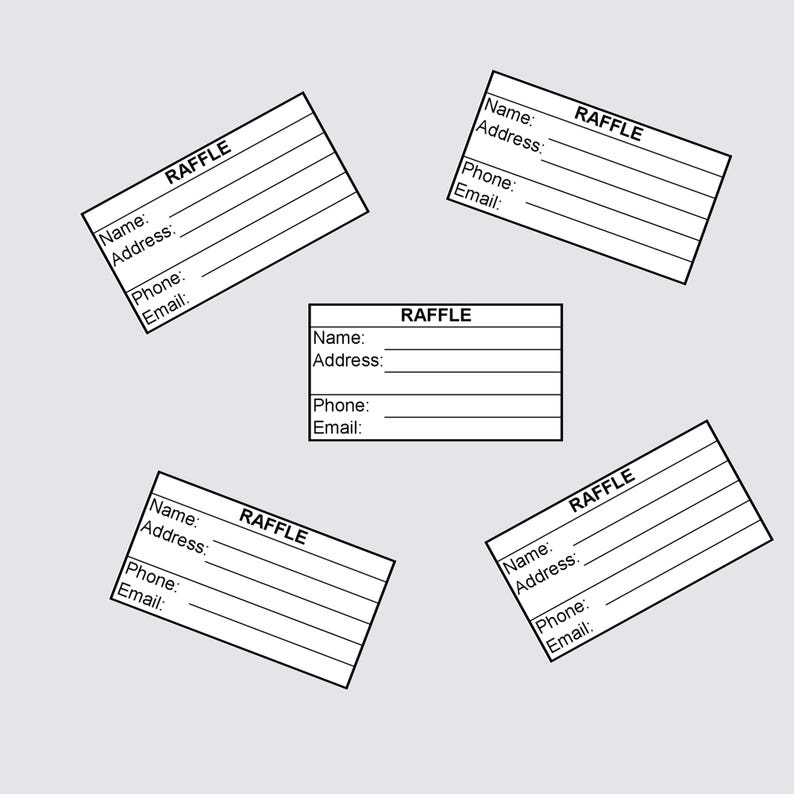 Raffle Tickets Form | Printable Enter to Win Tickets | Drawing Slips ...