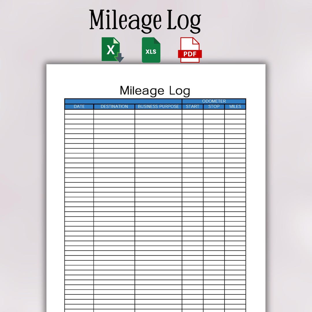 Efficient Mileage Logbook for Business Tracking - Printable PDF in A4 ...