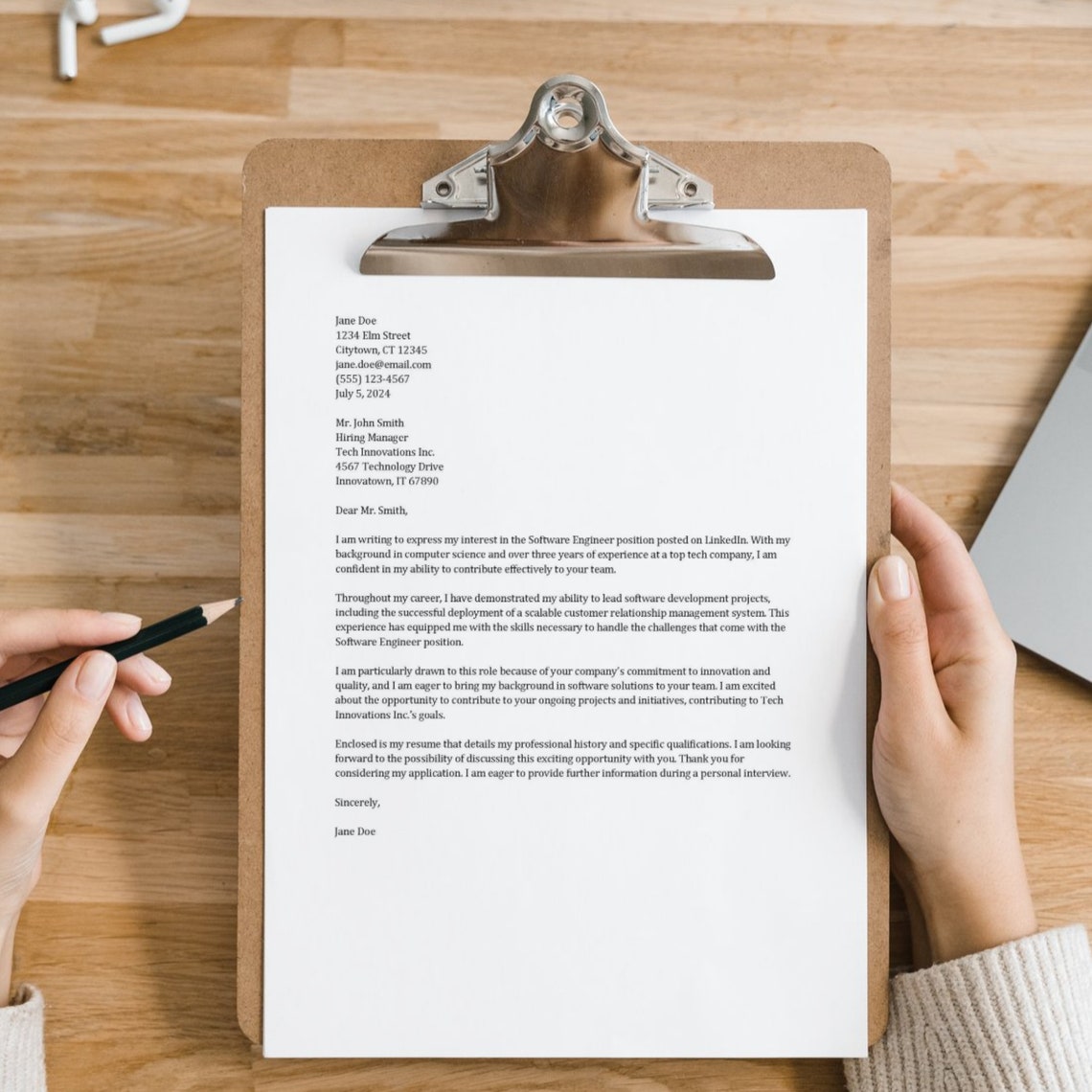 Cover Letter Template in Microsoft Word and Google Docs | Example Cover ...