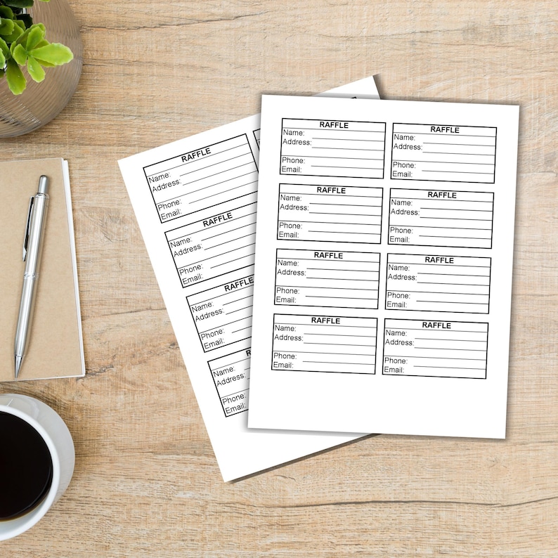 Raffle Tickets Form | Printable Enter to Win Tickets | Drawing Slips ...