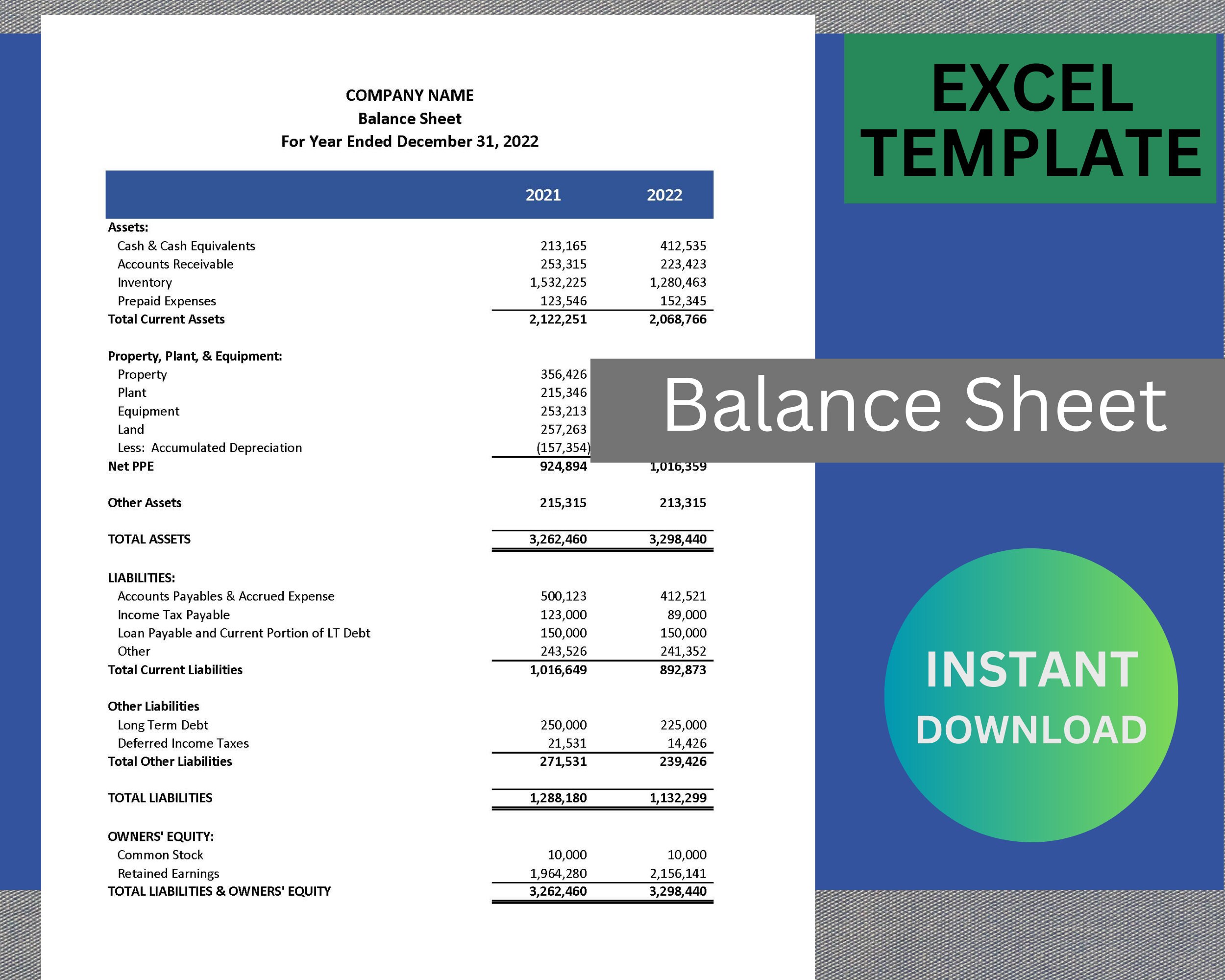 Excel Financial Statement Template With Profit & Loss Statement ...