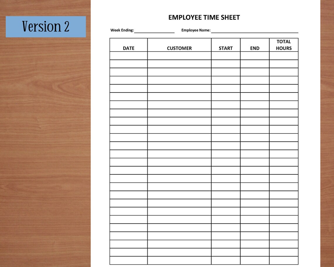 Construction Time Sheet Construction Timesheet Small Business Time ...