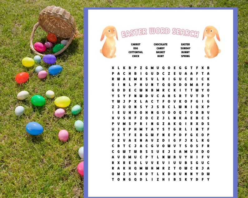 Printable Word Search Easter Word Search Easter Basket Stuffers Easter ...