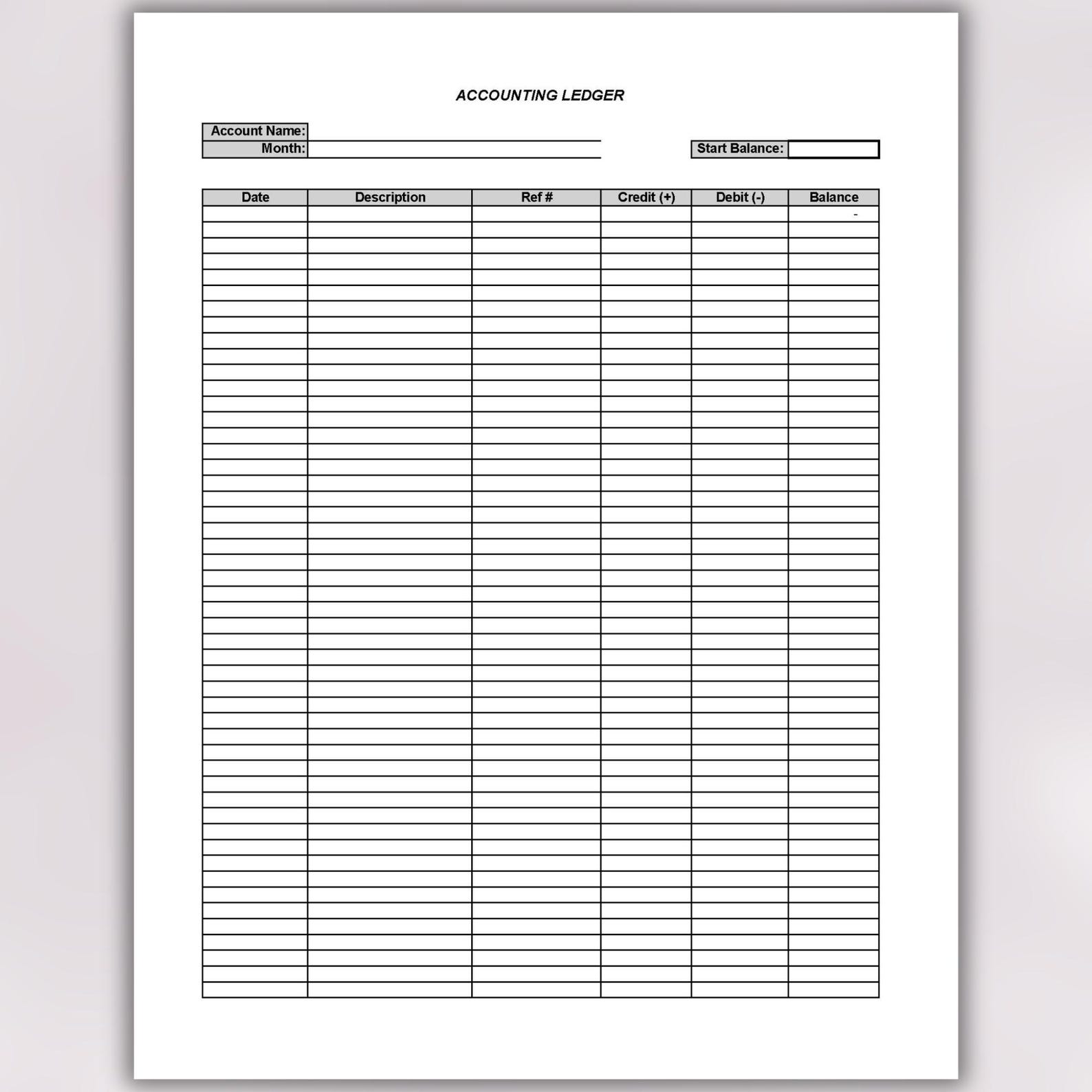 Printable Columnar Paper | Accounting Ledger | Bookkeeping Digital ...