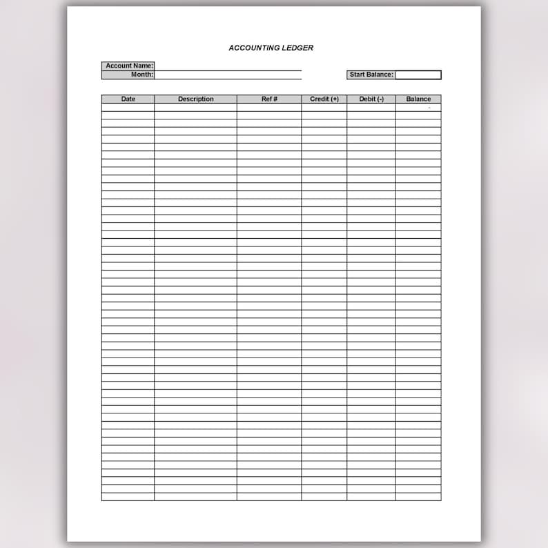 Printable Columnar Paper | Accounting Ledger | Bookkeeping Digital ...