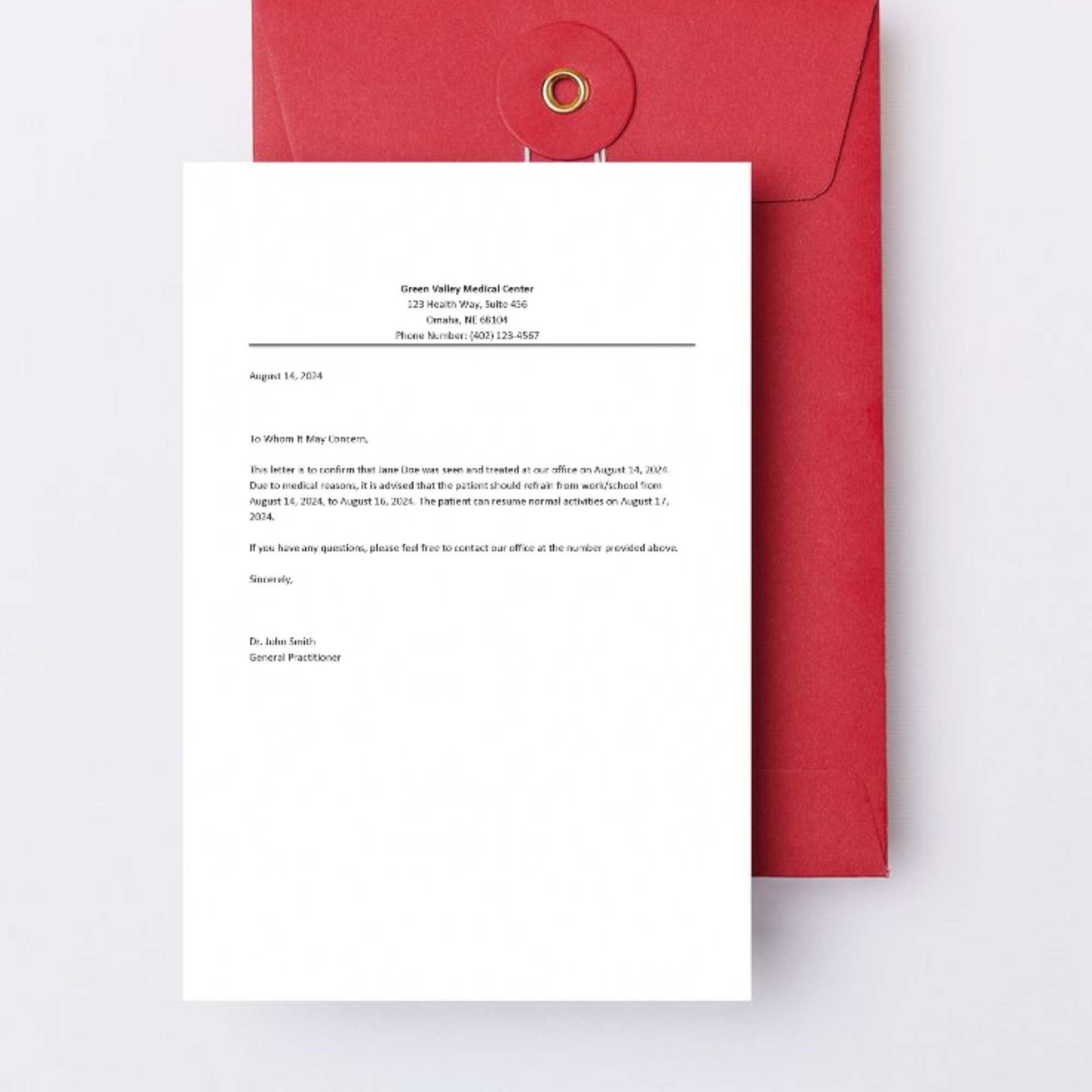 Editable Doctor Excuse Note Template | Printable Doctor's Note | Doctor ...