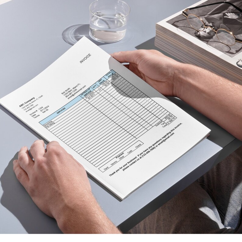 Editable Invoice Template Custom Order Invoice Form Excel Invoice ...