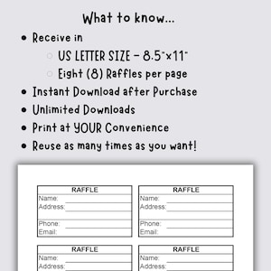 Raffle Tickets Form | Printable Enter to Win Tickets | Drawing Slips ...