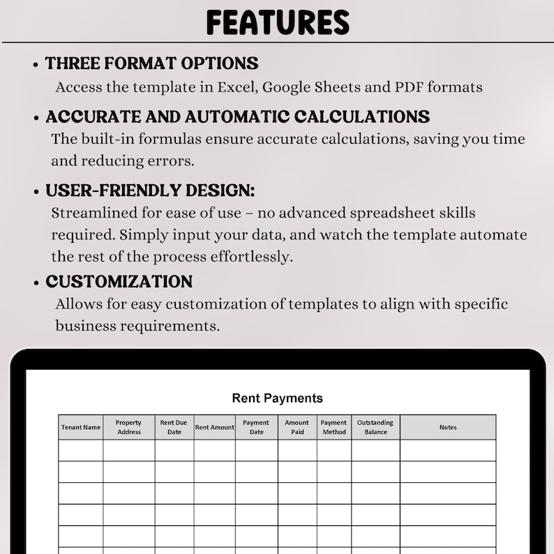 Landlord Rental Property | Landlord Spreadsheet | Landlord Property ...
