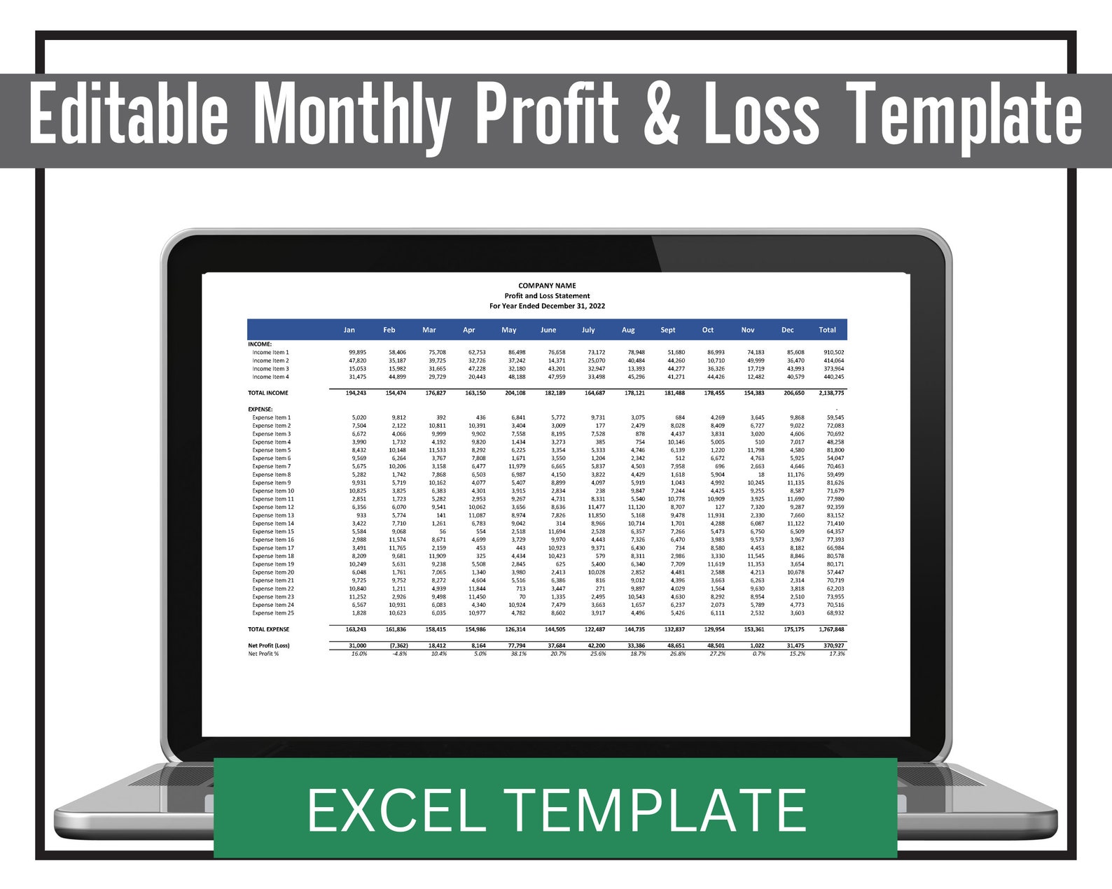Profit and Loss Excel Estimate Profit Loss Printables Profit and Loss ...