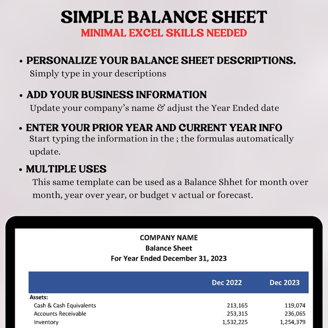 Editable Balance Sheet | Balance Sheet Template | Balance Sheet in ...