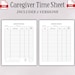 Printable Caregiver Time Sheet | Caregiver Hours | Nurse Timesheet ...