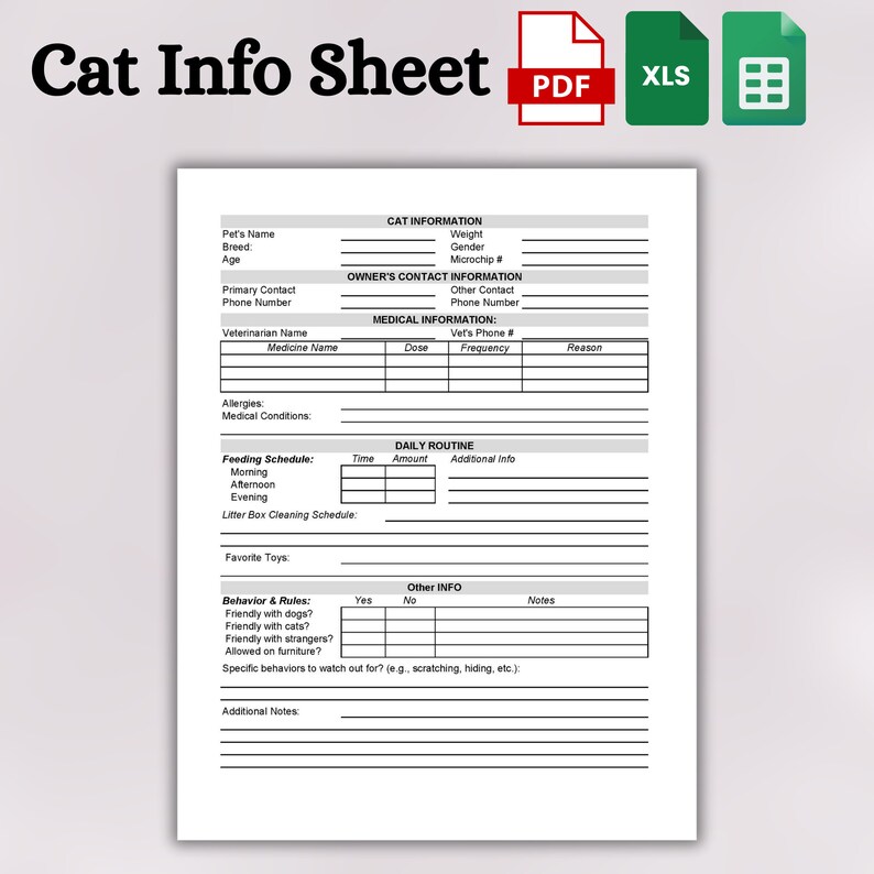 Pet Sitting Invoice Template Cat Sitter Invoice Dog Sitter Invoice Pet ...