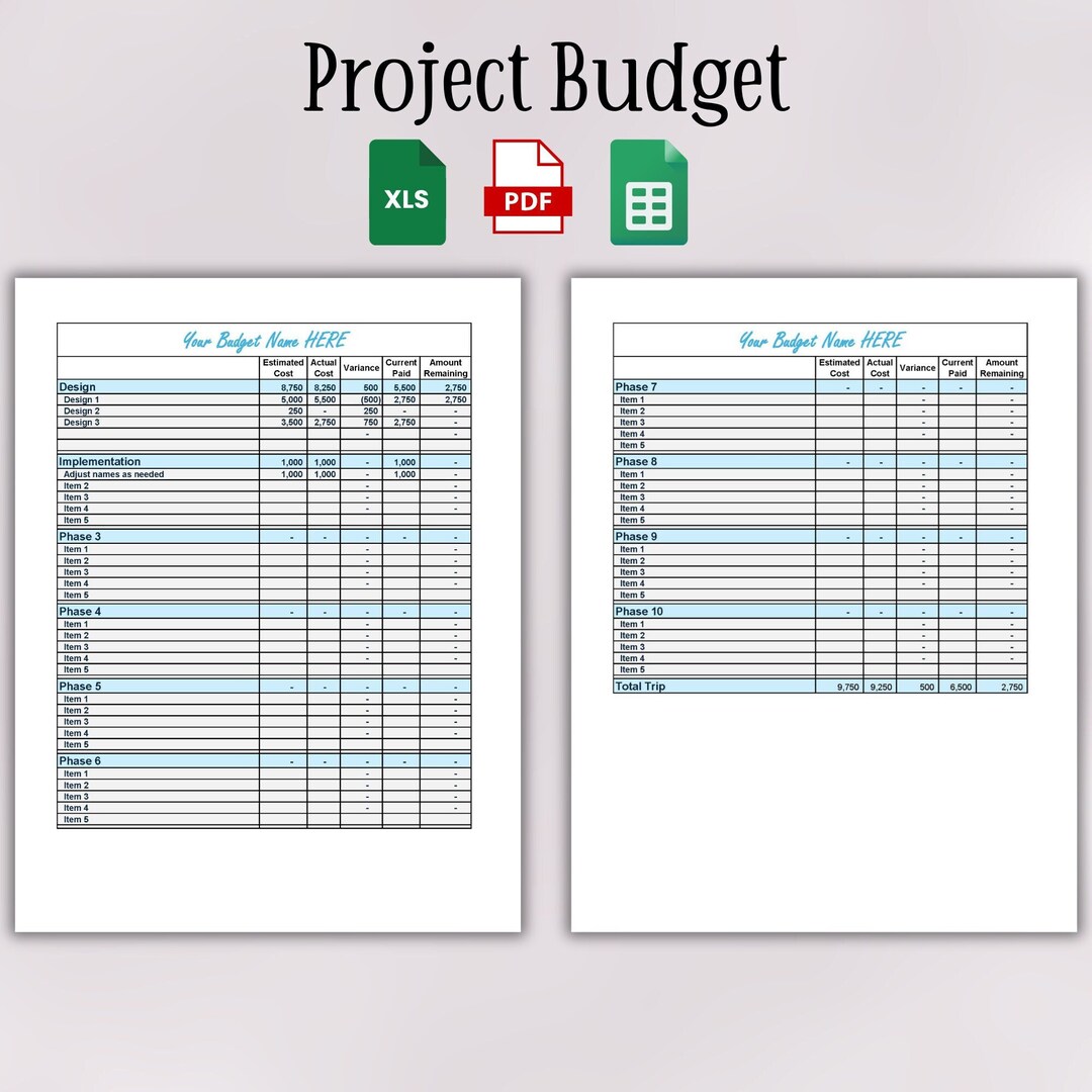 Simple Project Budget Tracker | Project Spending | Project Finance ...