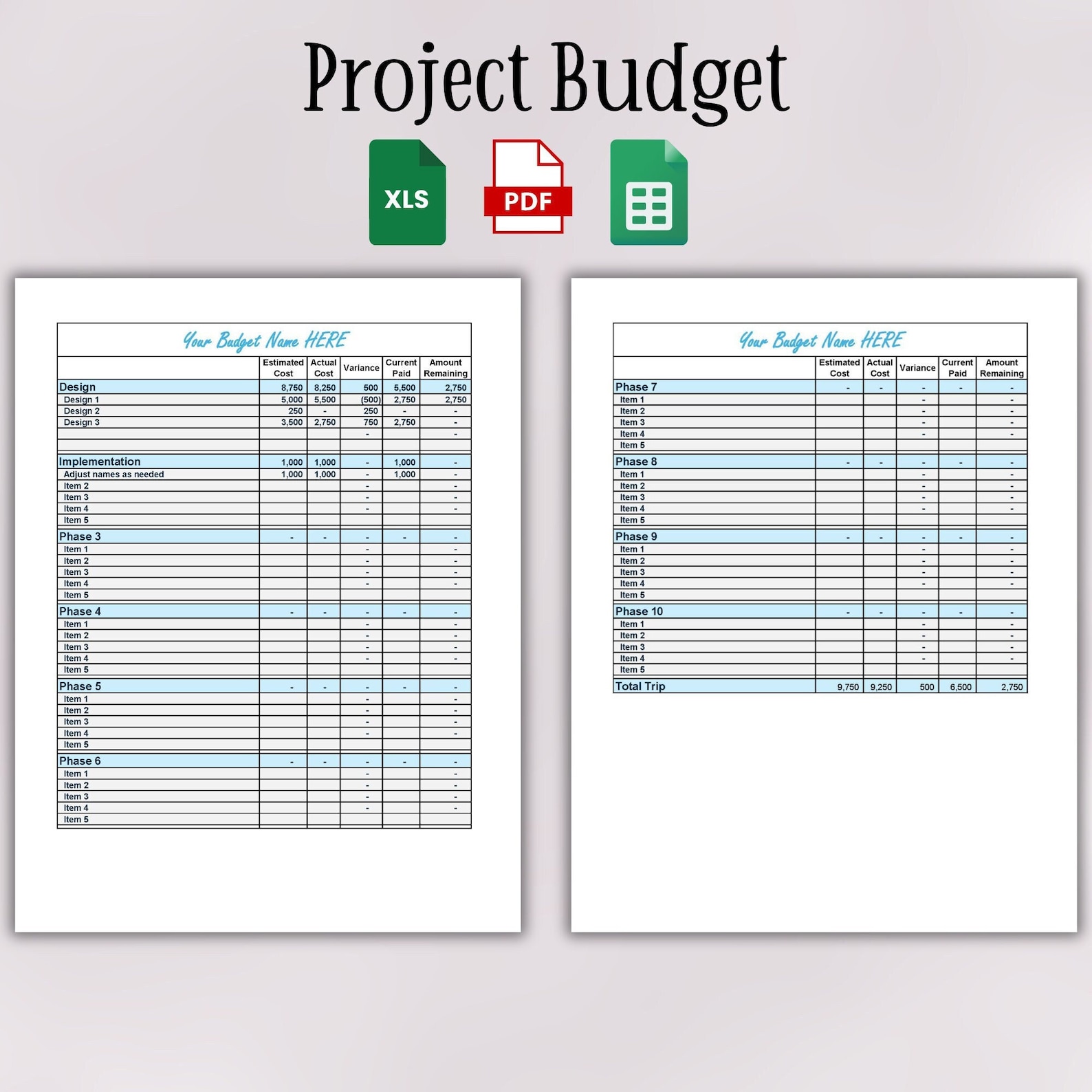 Simple Project Budget Tracker | Project Spending | Project Finance ...