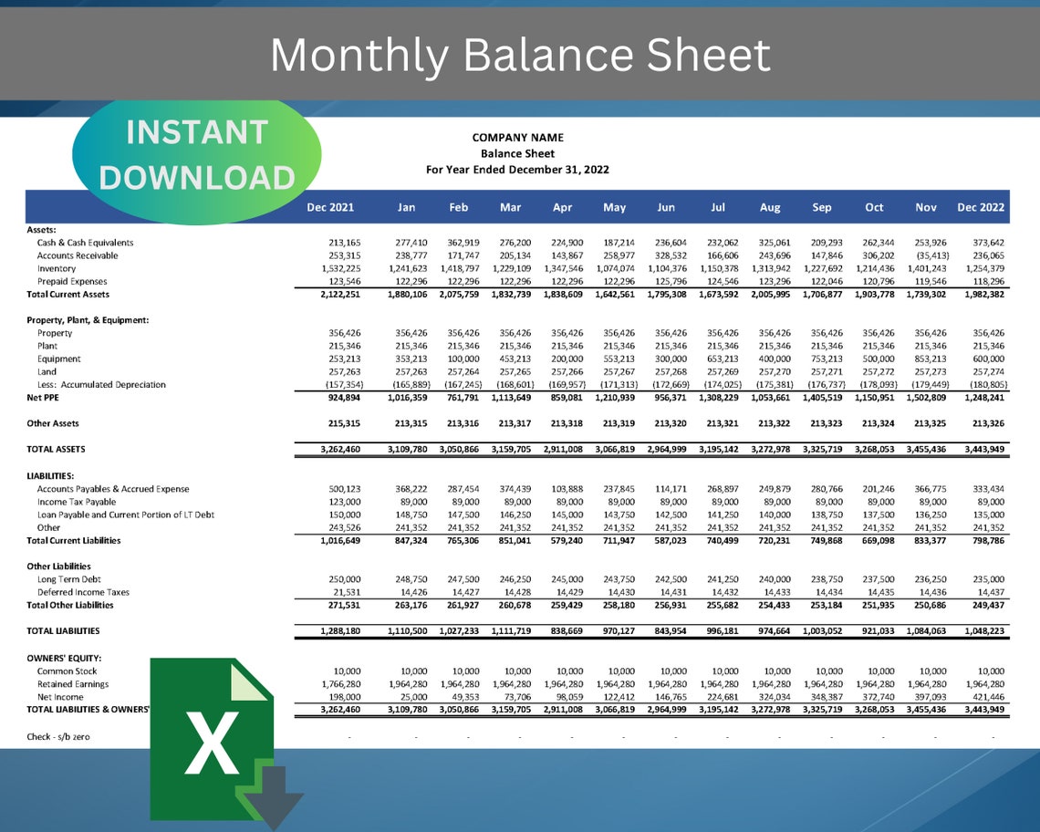 Monthly Balance Sheet Template Excel Business Templates Monthly ...