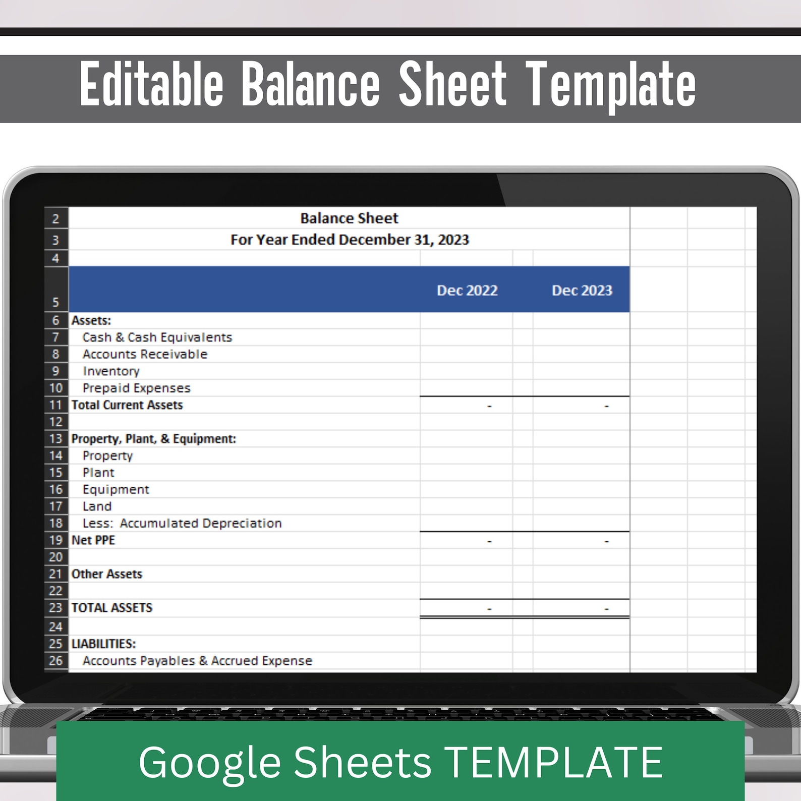Balance Sheet | Balance Sheet Template | Google Sheets Balance Sheet ...
