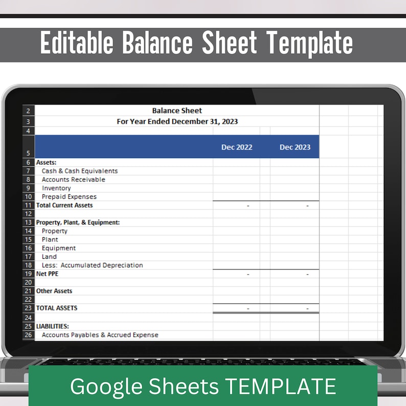 Balance Sheet | Balance Sheet Template | Google Sheets Balance Sheet ...
