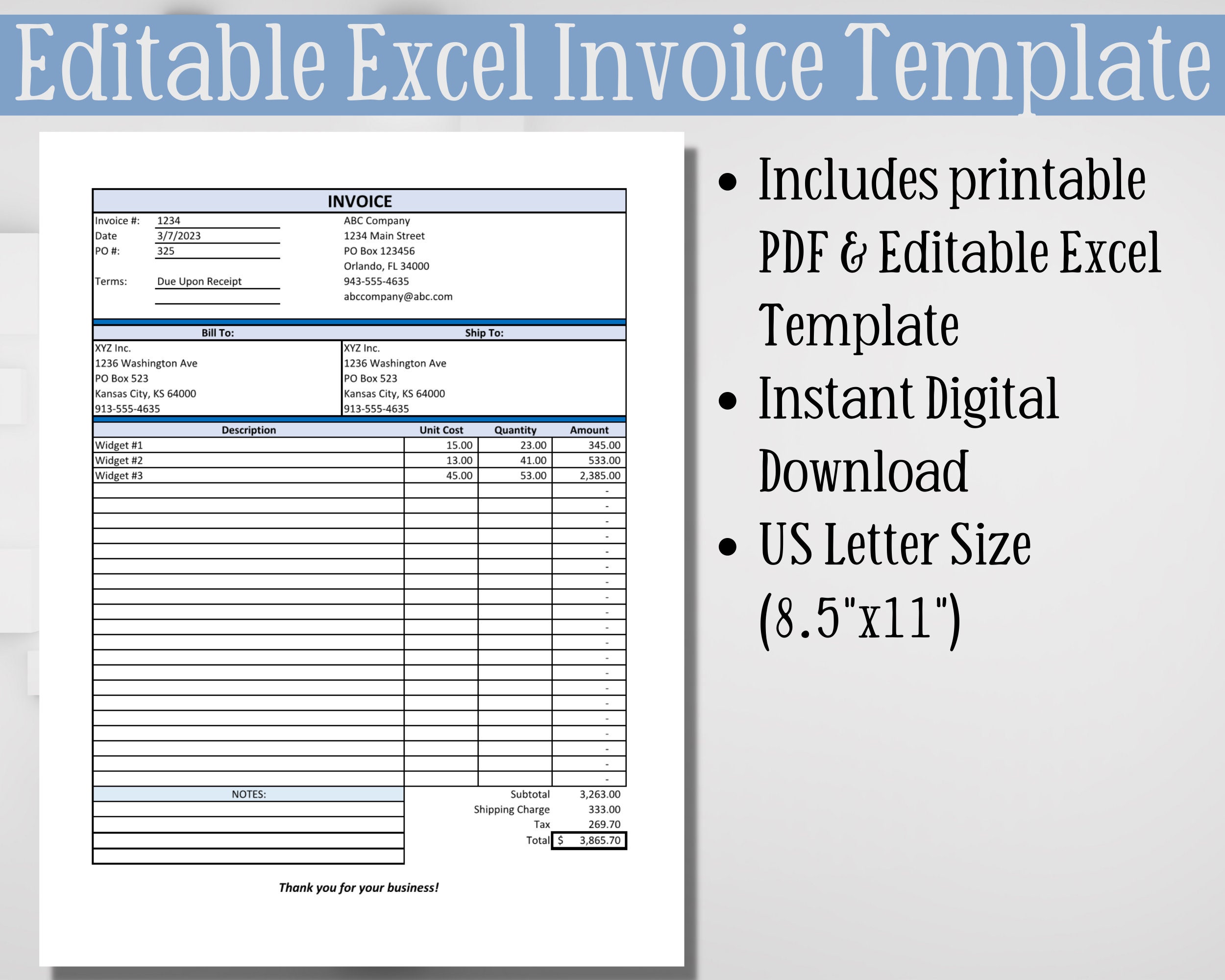 Ms Excel Invoice Template