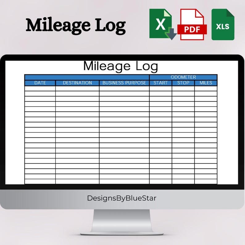 Efficient Mileage Logbook for Business Tracking - Printable PDF in A4 ...
