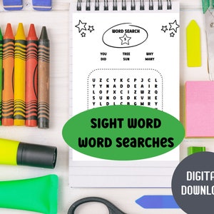 Kid Word Search Sight Word Kid Bundle Sight Words Printable ...