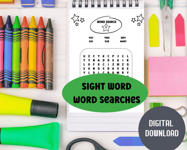 Kid Word Search Sight Word Kid Bundle Sight Words Printable ...