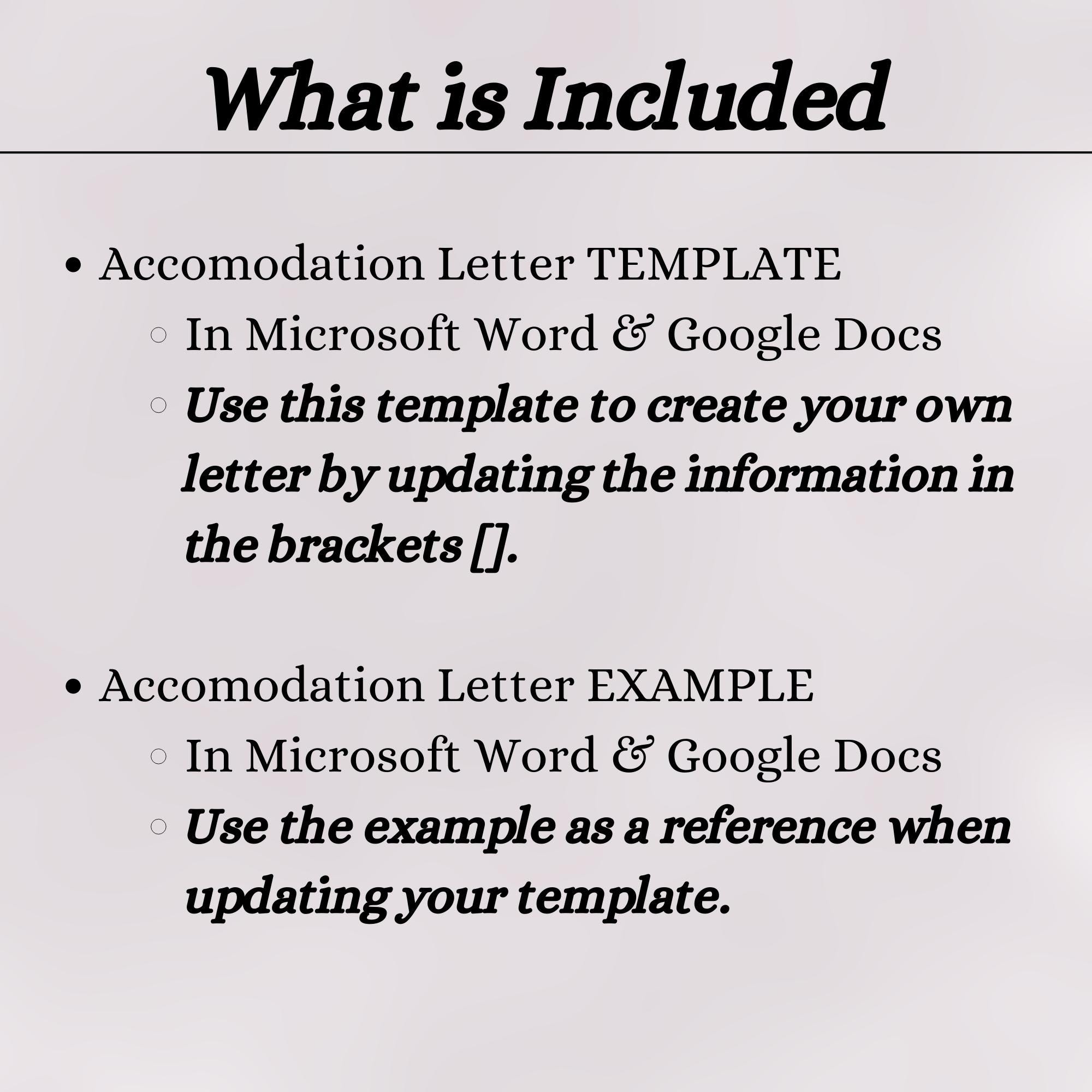 Reasonable Accommodation Letter Template | ADA Accommodation | ADA ...
