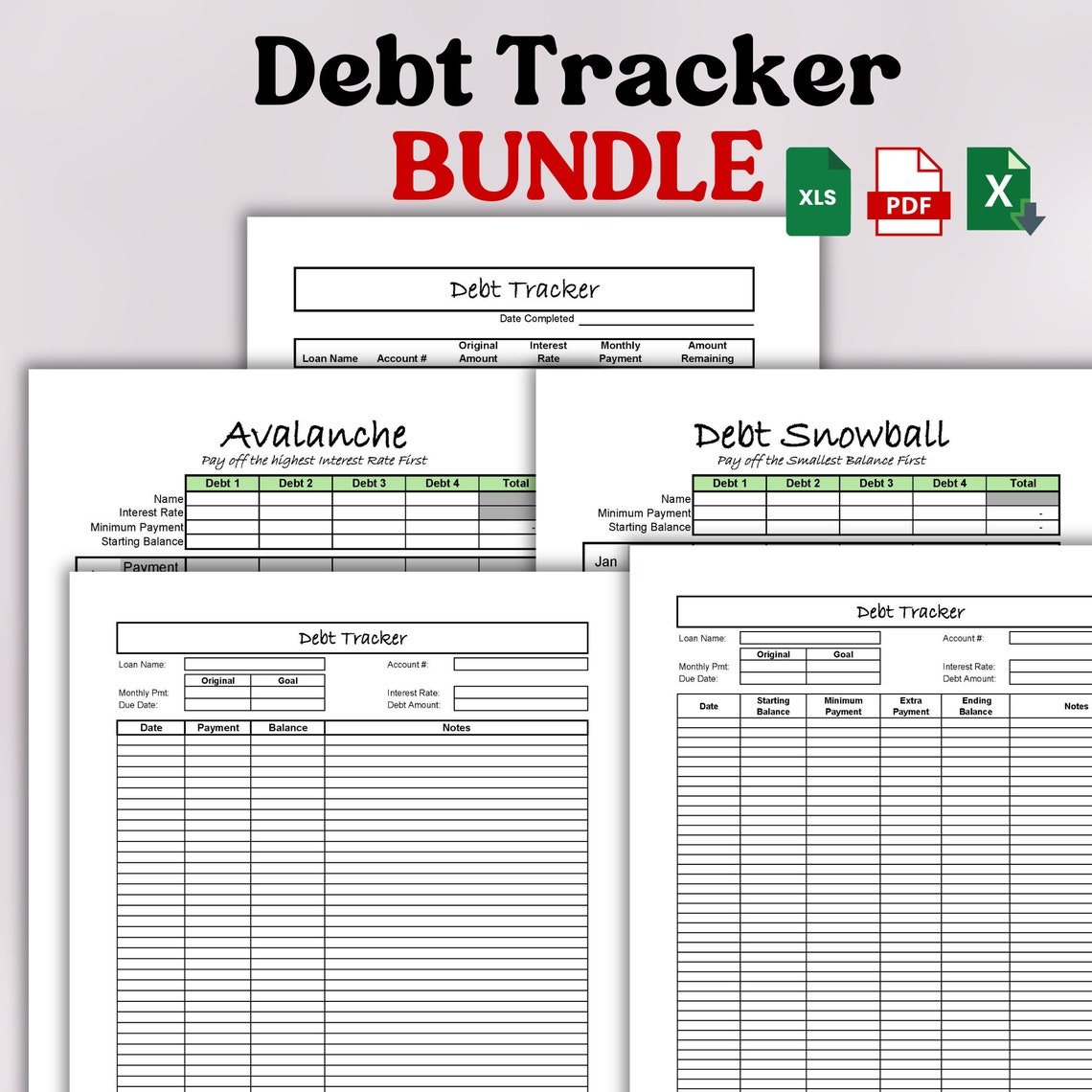 Debt Tracker Debt Repayment Excel Debt Snowball Debt Free Debt Tracker ...