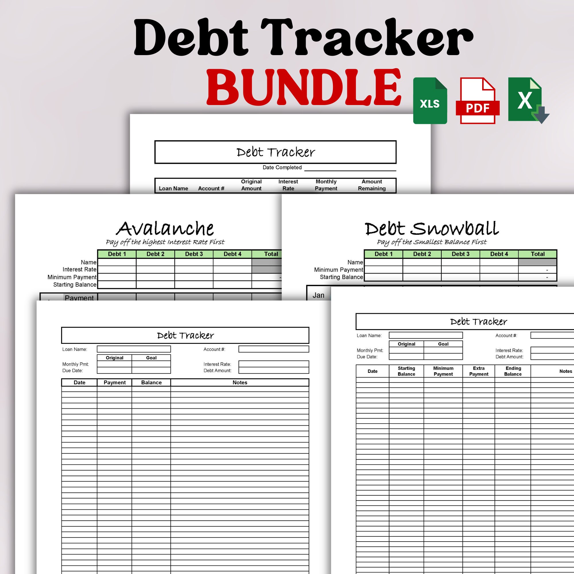 Debt Tracker Debt Repayment Excel Debt Snowball Debt Free Debt Tracker ...