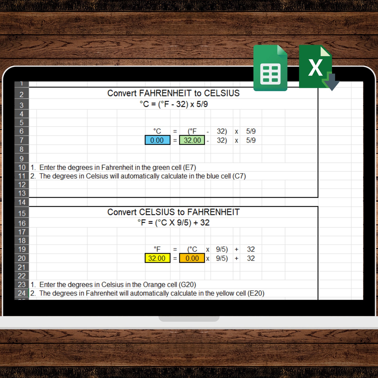 Printable Temperature Conversion Chart | Fahrenheit to Celsius and ...