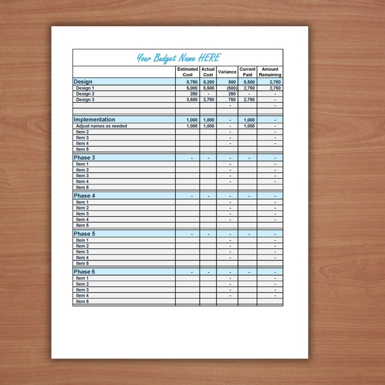 Simple Project Budget Tracker | Project Spending | Project Finance ...