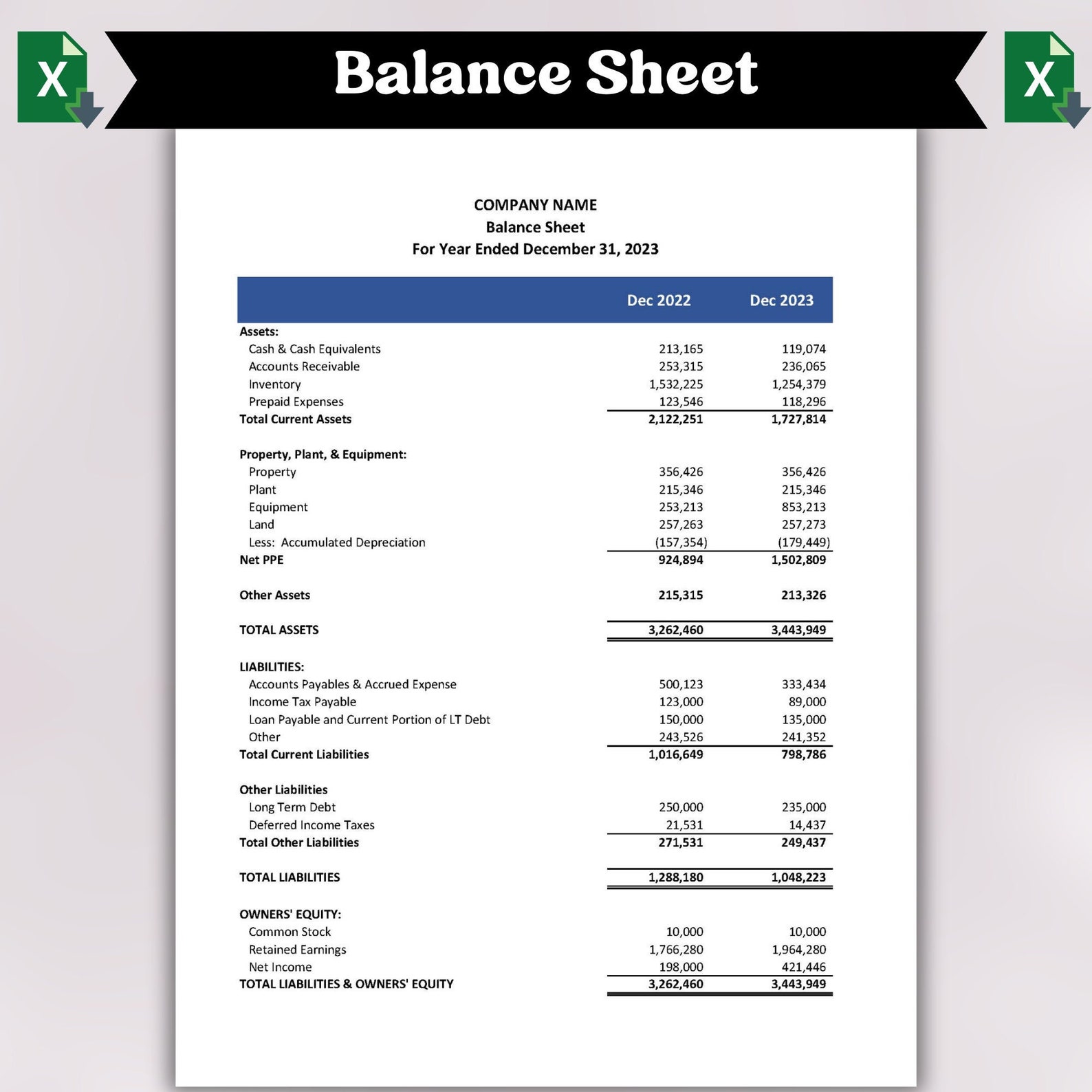 Editable Balance Sheet | Balance Sheet Template | Balance Sheet in ...