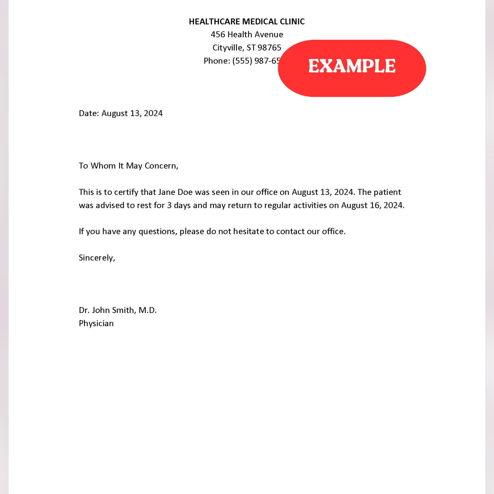 Editable Doctor Excuse Note Template | Printable Doctor's Note | Doctor ...