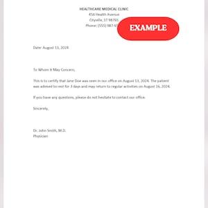 Editable Doctor Excuse Note Template | Printable Doctor's Note | Doctor ...