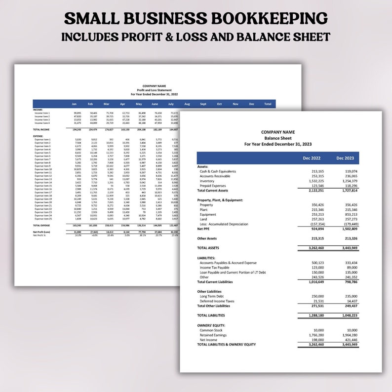 Small Business Bookkeeping Template | Excel Small Business Spreadsheet ...