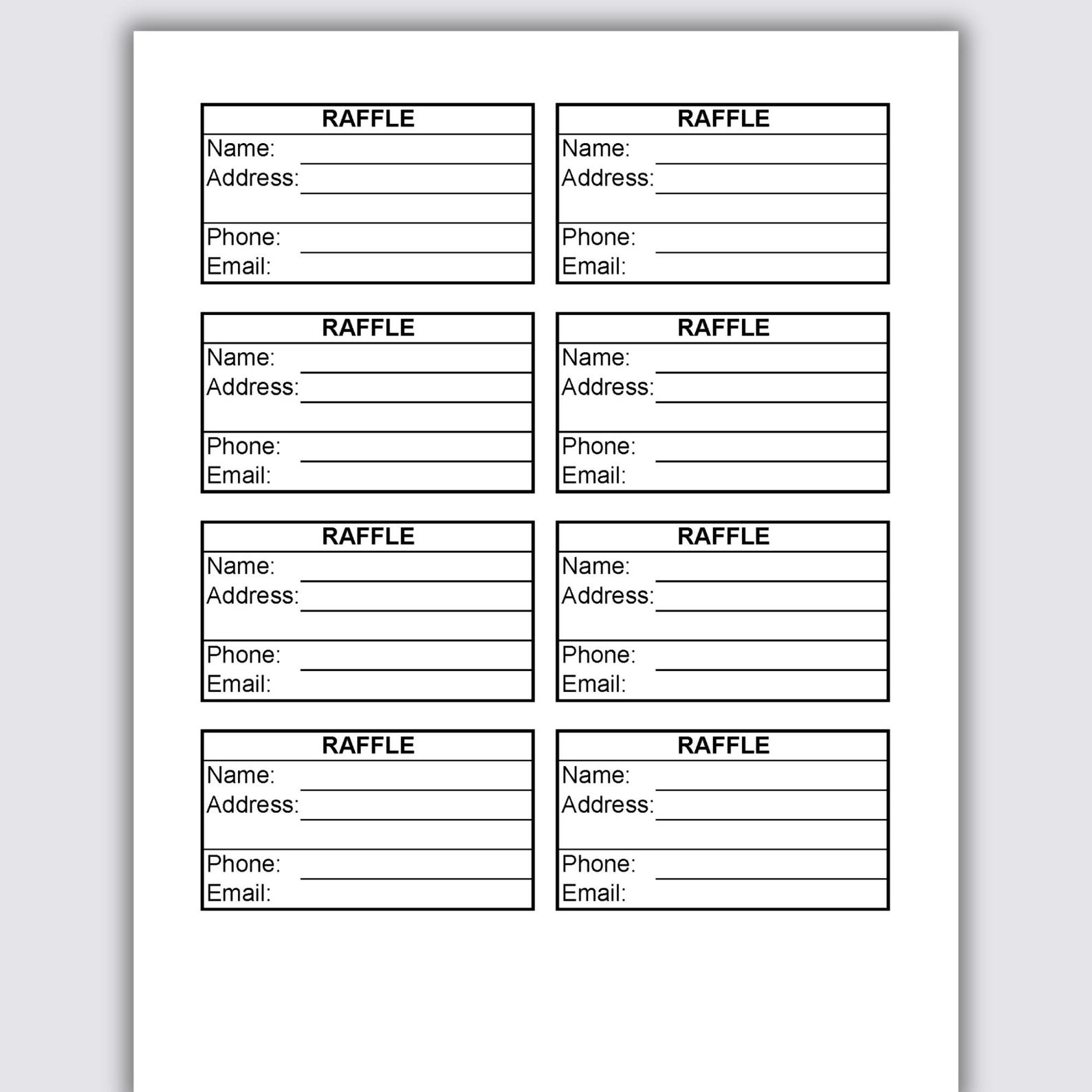 Raffle Tickets Form | Printable Enter to Win Tickets | Drawing Slips ...