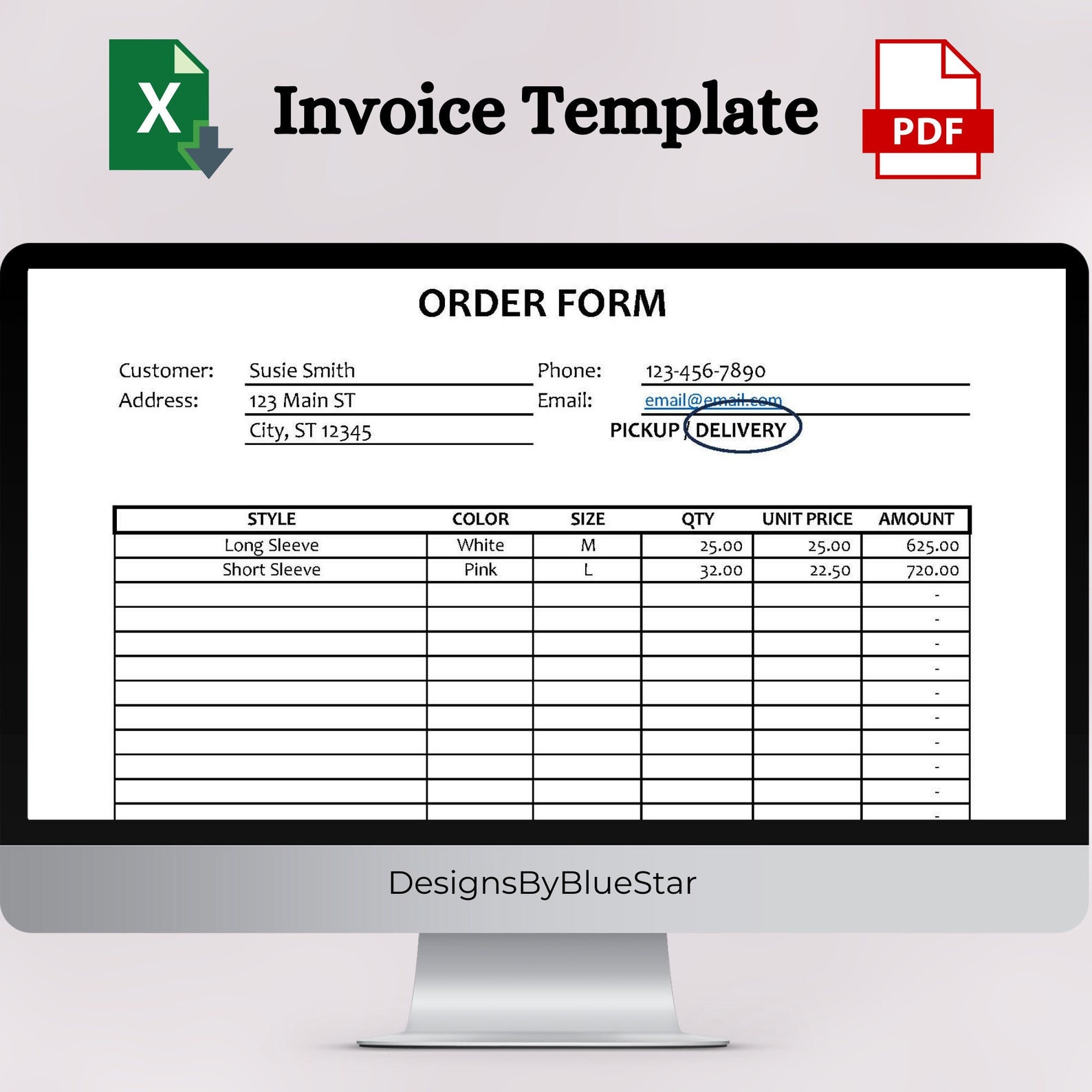 Order Form Template Printable Order Form Purchase Order Form Shirt ...