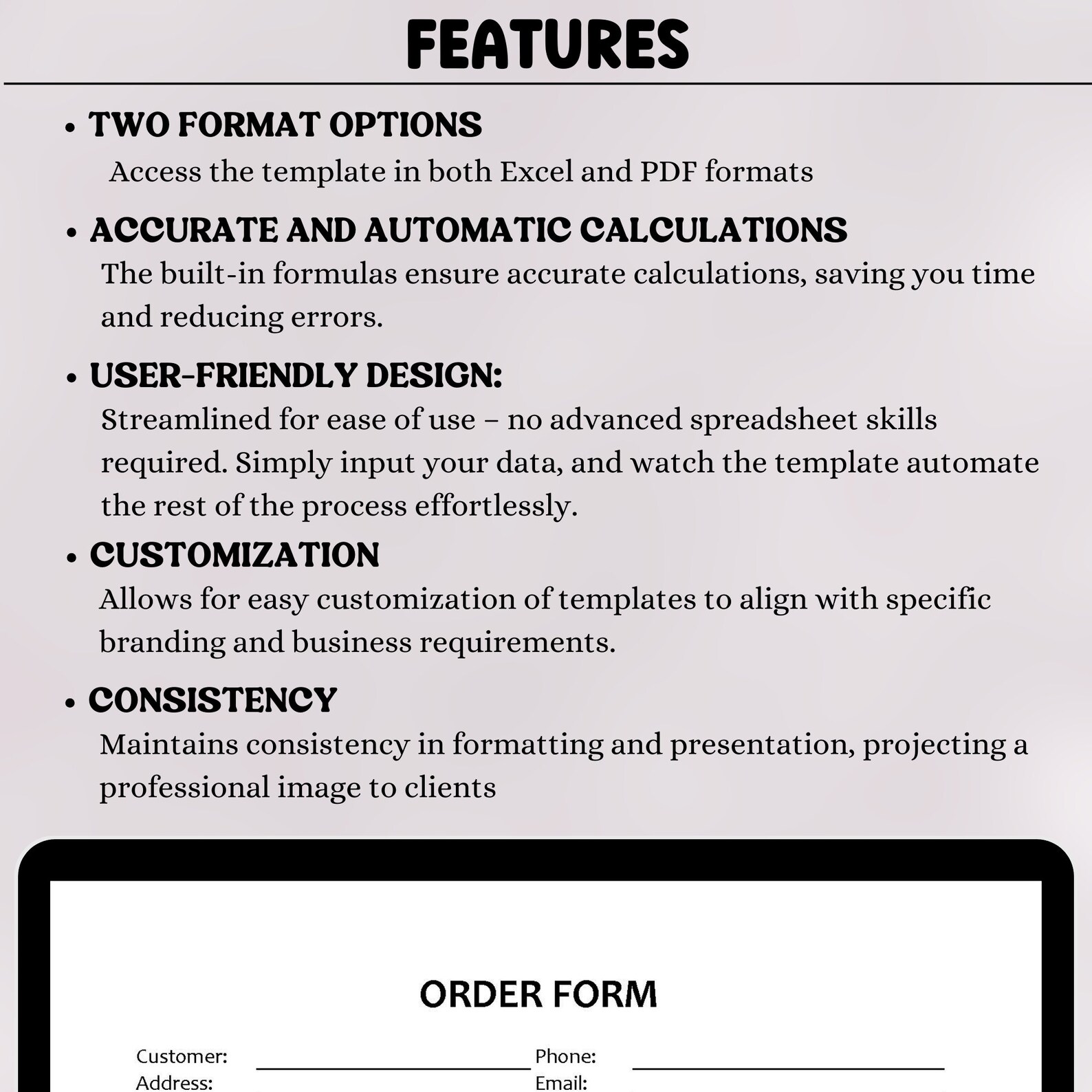 Order Form Template Printable Order Form Purchase Order Form Shirt ...