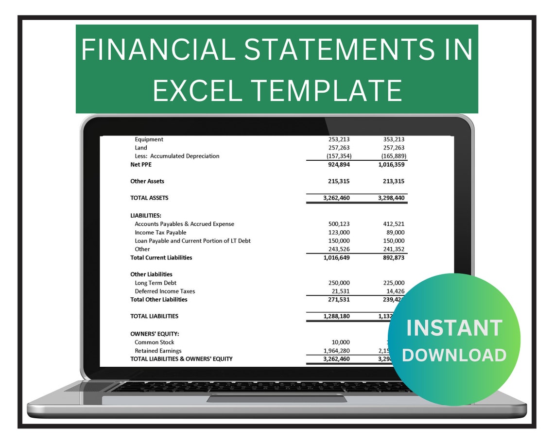 Financial Statement Template Excel Financial Statement Financial ...