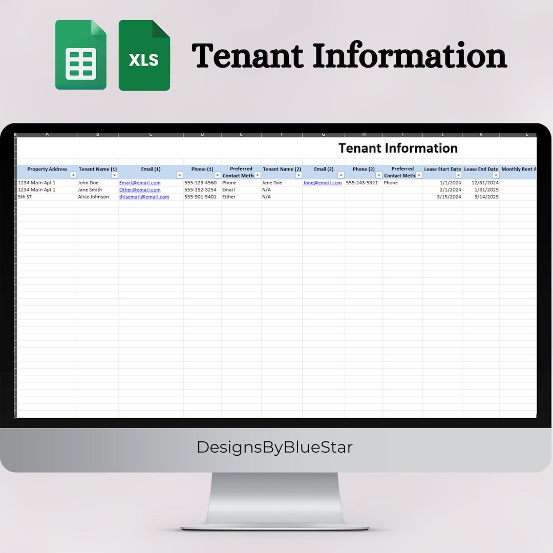 Landlord Rental Property | Landlord Spreadsheet | Landlord Property ...