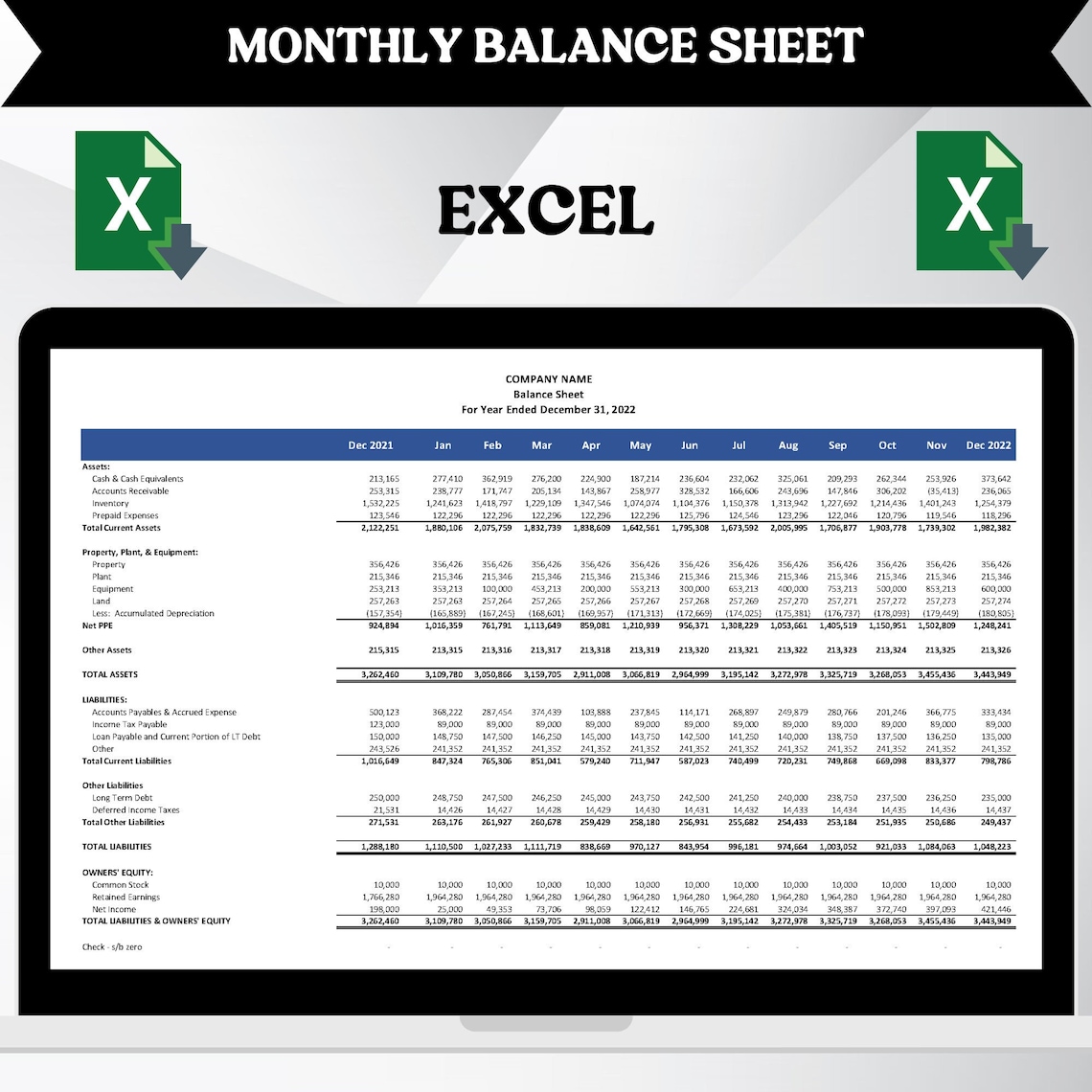 Monthly Balance Sheet Template Excel Business Templates Monthly ...
