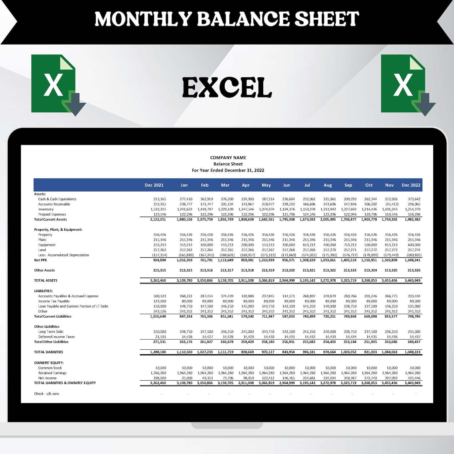 Monthly Balance Sheet Template Excel Business Templates Monthly ...