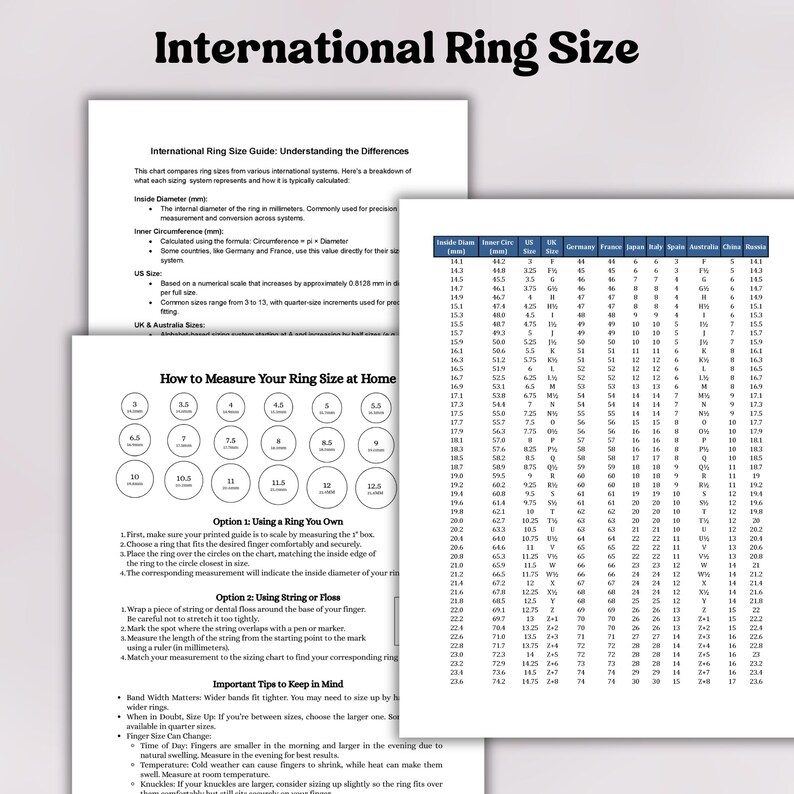 Printable Ring Size Conversion Chart| International Ring Size Guide ...