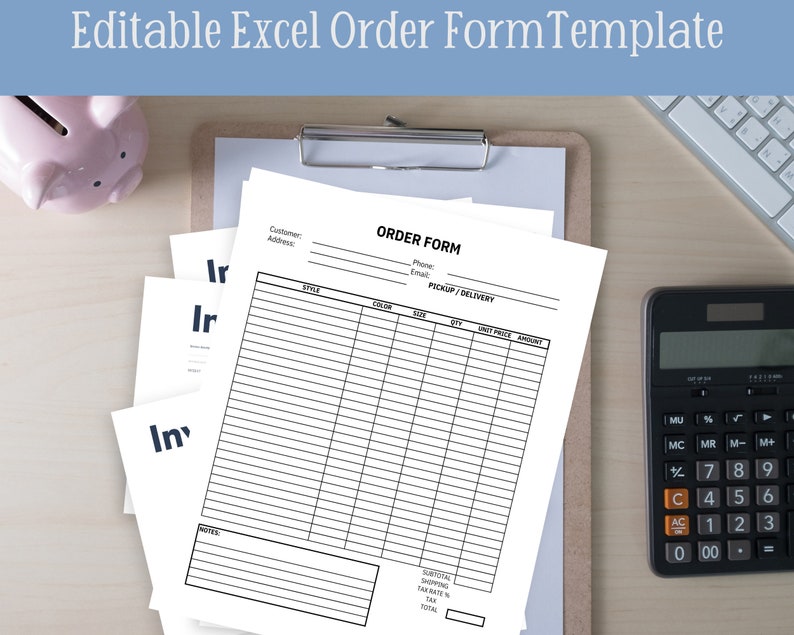 Order Form Template Printable Order Form Purchase Order Form - Etsy