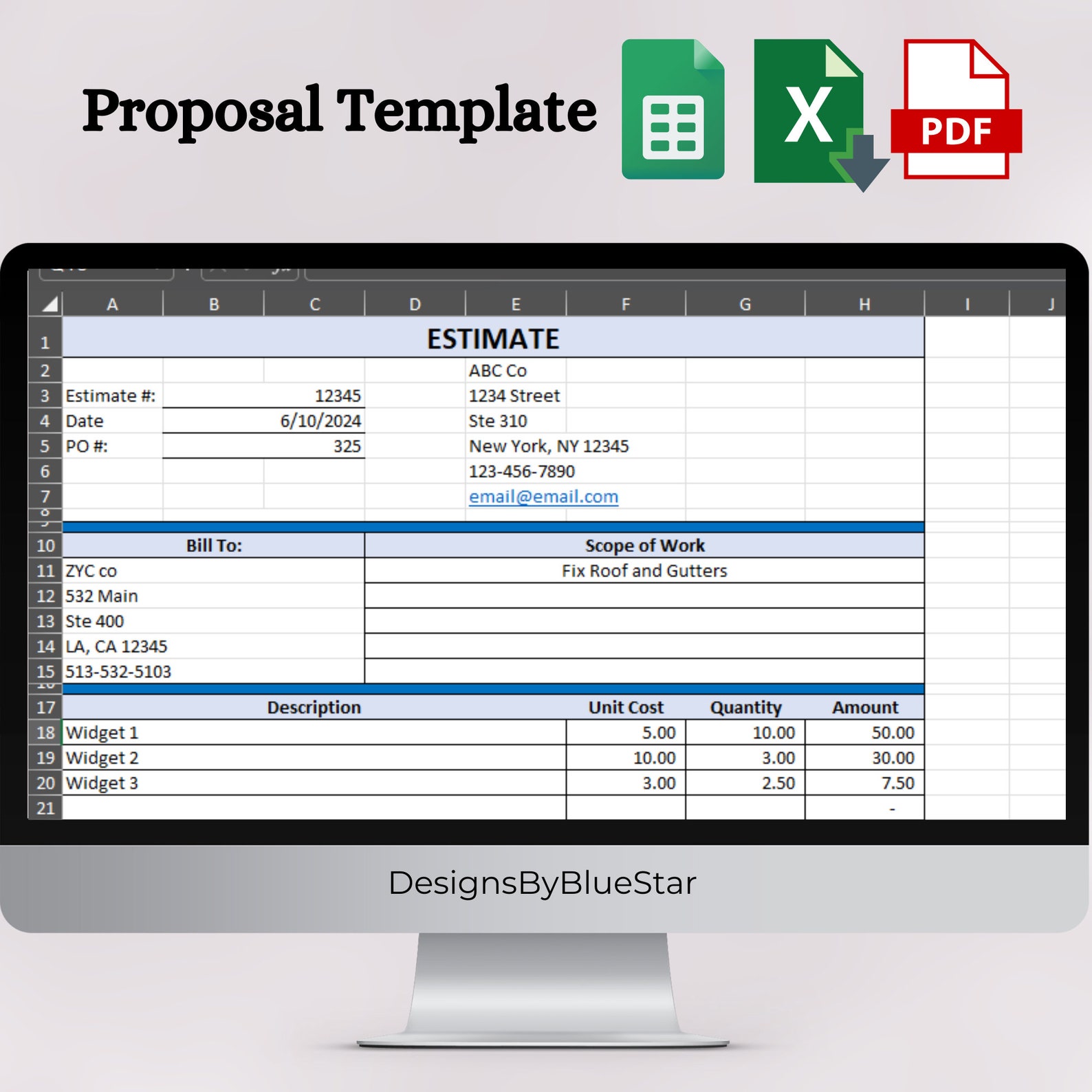 Construction Estimate Template Construction Bid Template Portfolio ...