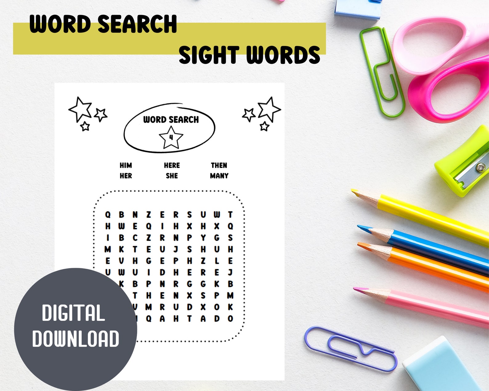 Kid Word Search Sight Word Kid Bundle Sight Words Printable ...