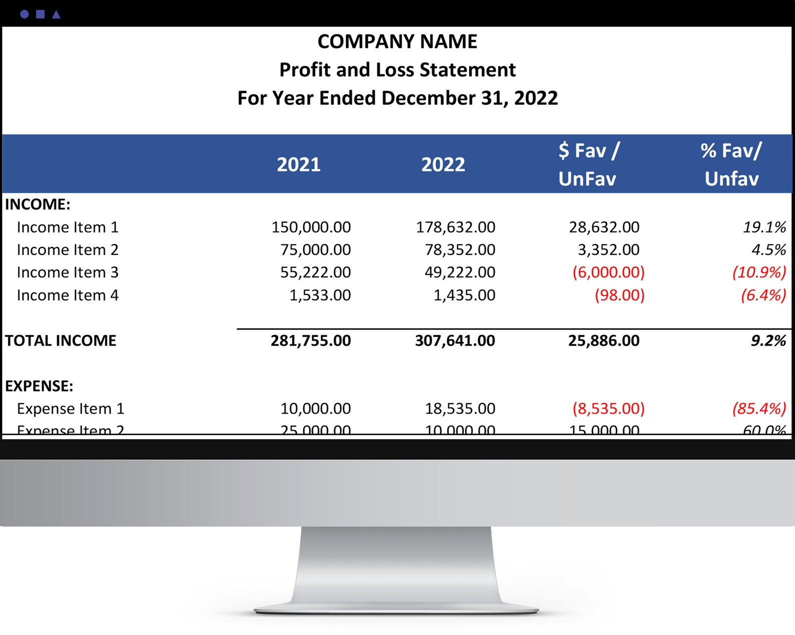 Profit and Loss Statement Template Excel Template Profit and Loss ...