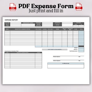 Printable Expense Report Form | Editable Employee Reimbursement ...