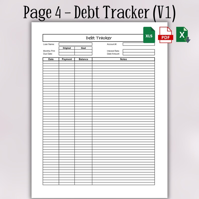 Debt Payoff Tracker Debt Spreadsheet Credit Card Tracker Snowball ...